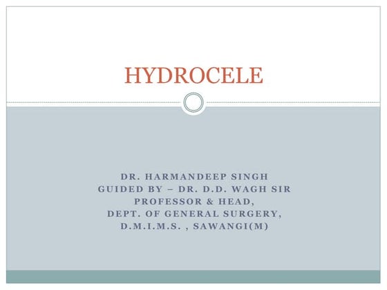 Hydrocele | PPTX | Sexual Conditions | Sexual Health