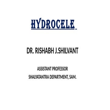 Hydrocele- All types & treatment options | PPTX