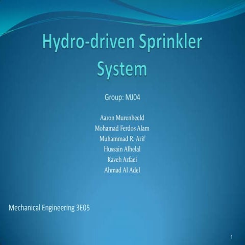 Hydro Driven Sprinkler | PPTX | Physics | Science