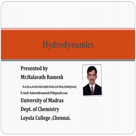 Hydrodynamics | PPTX