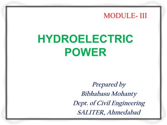 Hydro power plant | PPTX | Power and Energy Industry | Industries