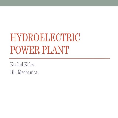 Hydroelectric power plant | PPT