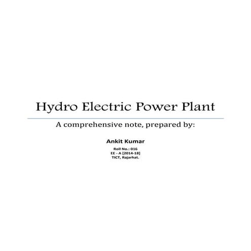 Hydro Electric Power Plant | PDF