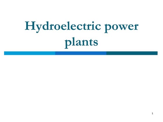 Chapter two-Classification of Hydroelectric Power Plants | PDF