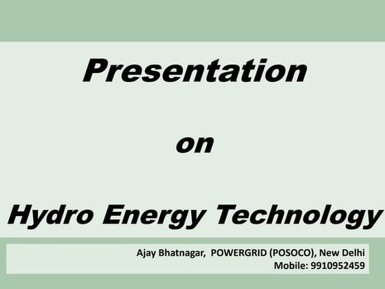 Hydro electric power plant | PPT