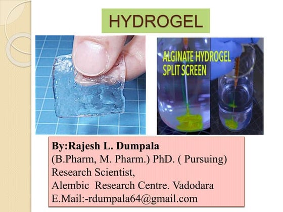 Hydrogels | PPTX | Chemistry | Science
