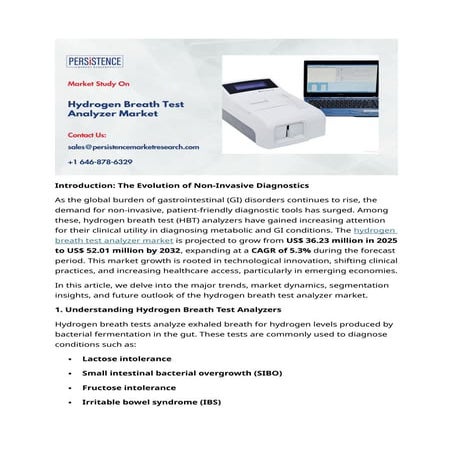 Hydrogen Breath Test Analyzer Market Growth Driven by GI Disorder Surge ...