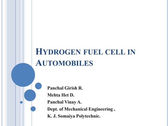 Hydrogen Fuel Cell Vehicles | PPTX | Automotive Industry | Industries