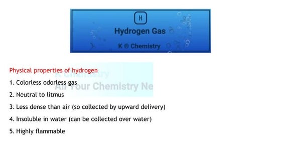 HYDROGEN PPT FOR CLASS 8 FOR INTRDUCTION | PPT