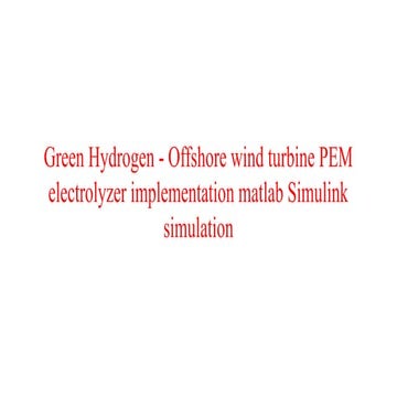 HYDROGEN PRODUCTION GENERATION IN MATLAB | PPTX
