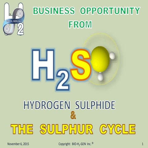 Hydrogen sulphide and the sulphur cycle | PPTX