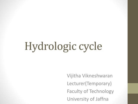 Hydrological cycle and its components | PPT