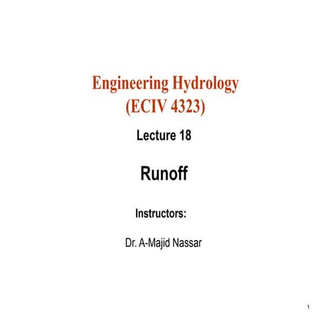 Hydrology lect.-18 | PDF