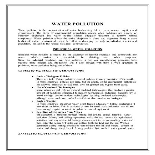 Water Pollution | DOCX