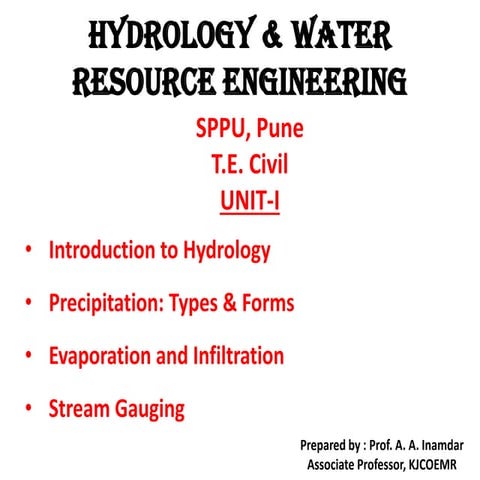 Introduction to Hydrology, Stream Gauging | PDF