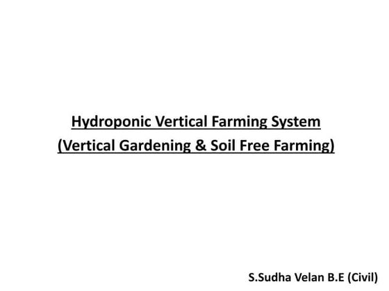 Vertical farming | Agricultural Vertical | PPT