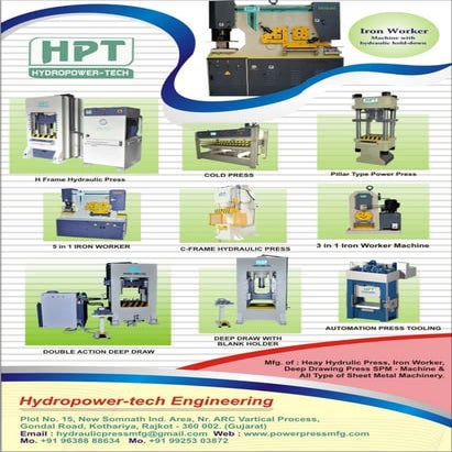 Hydro Power Tech Engineering, Rajkot, H Frame Hydraulic Presses | PDF