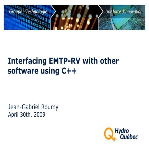 Hydro Quebec Roumy Interfacing Emtp Rv Withothersoftware Using C++ | PDF