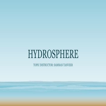 Water Distribution on Earth | PPTX