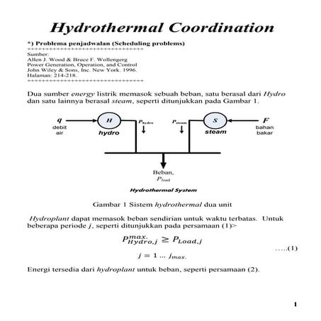 Hydrothermal Coordination Scheduling Problem Pdf