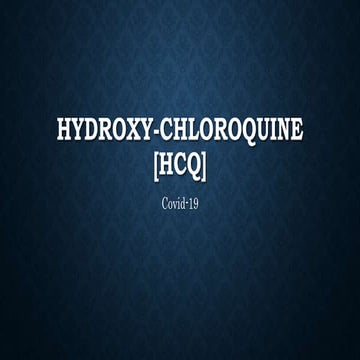 HYDROXYCHLOROQUINE MECHANISMS | PPTX