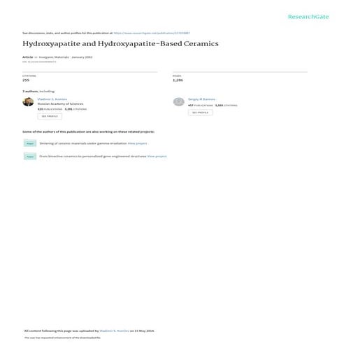 Hydroxyapatite and hydroxyapatite-based_ceramics | PDF