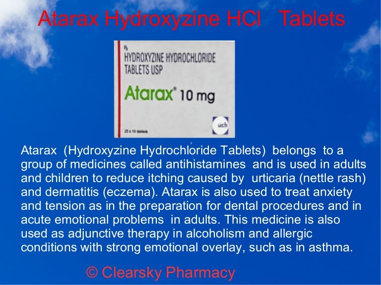 Atarax (Hydroxyzine Hydrochloride Tablets)