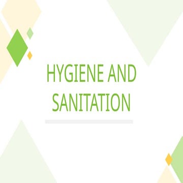 Hygiene and Sanitation (ROTCU Guide) | PPTX | Bath and Shower | Personal Care