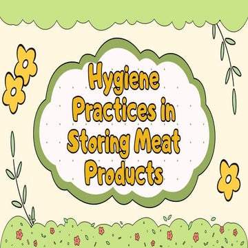 QUARTER 4 - GRADE 10 COOKERY - HYGIENE PRACTICES IN STORING MEAT ...
