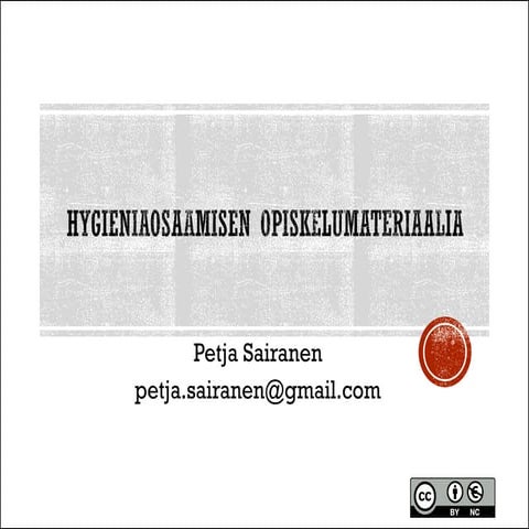 Hygieniapassi opiskelumateriaali | PDF