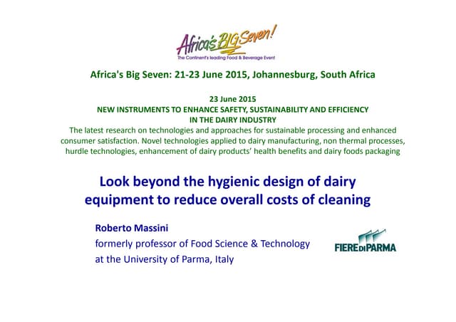 Sanitary Equipment Design Principles CHECKLIST & GLOSSARY American Meat ...