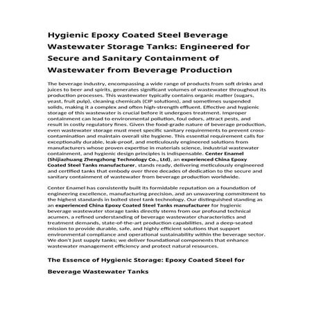 Hygienic Epoxy Coated Steel Beverage Wastewater Storage Tanks Engineered for Secure and Sanitary ...
