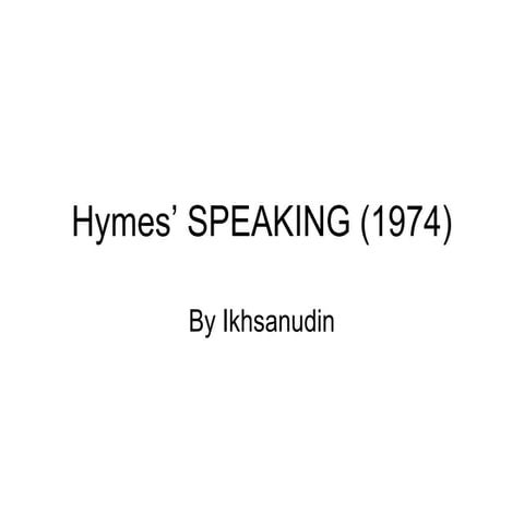 Hyme’s speaking (1974) | PPT