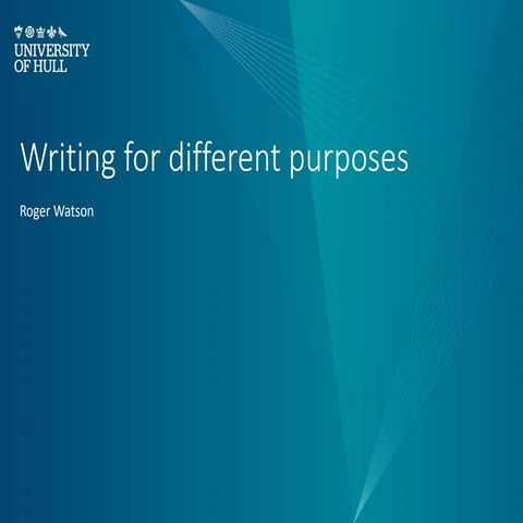 Writing for different purposes | PPTX