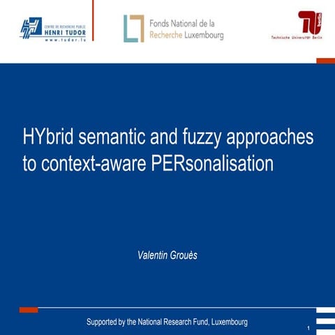 HYbrid semantic and fuzzy approaches to context-aware PERsonalisation | PPT