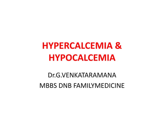 Hypercalcemia | PPT