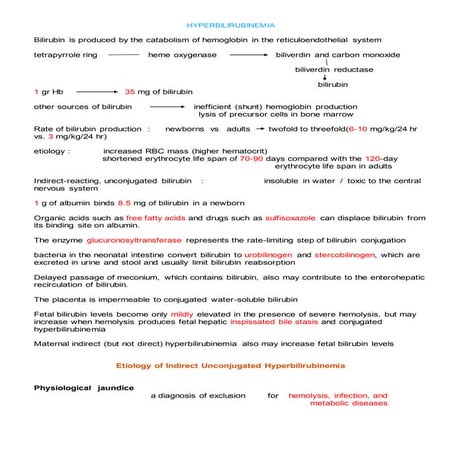HYPERBILIRUBINEMIA.pdf | Blood Disorders | Diseases and Conditions