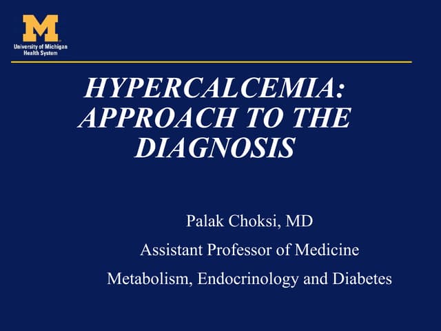 Hypercalcemia | PPT