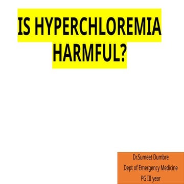 Is hyperchloremia harmful to a normal person | PPTX