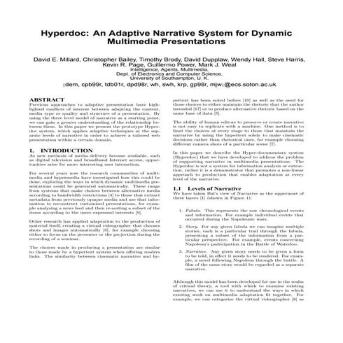 Hyperdoc An Adaptive Narrative System For Dynamic Multimedia ...