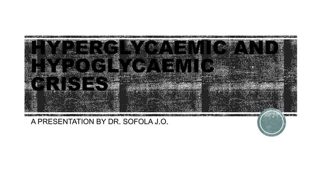 Hyperglycemic hyperosmolar | PPTX