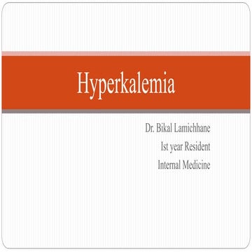 Hyperkalemia | PPTX