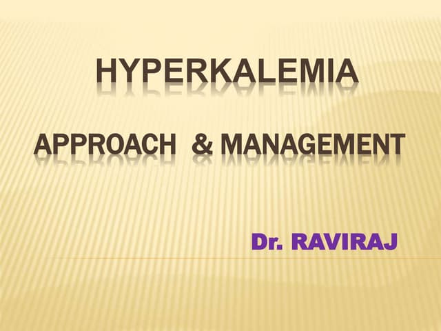 Potassium disorders-hypokalemia and hyperkalemia | PPTX