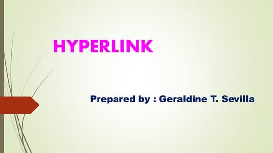 Hyperlinking the Presentation | PPT