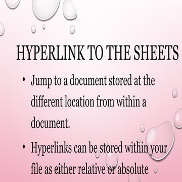 Hyperlink to the sheets - class x IT 402 | PPTX | Internet | Computing