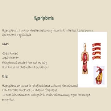 Hyperlipidemia current medication with lifestyle. | PPTX