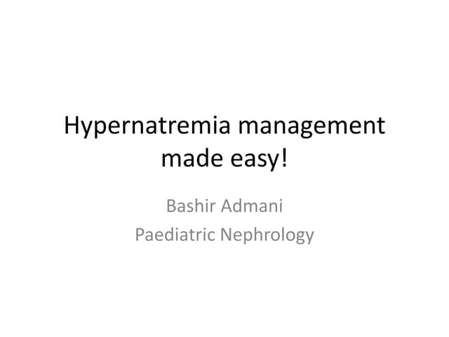 hypernatremia management | PDF