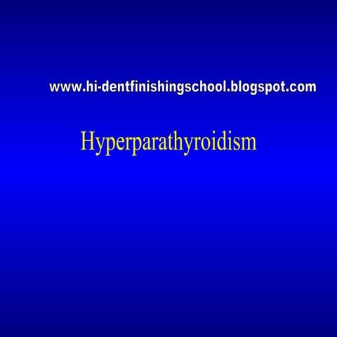 Hyperparathyroidism Mancini | PPT