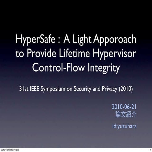 Hypersafe (Introducing in japanese by third party) | PPT
