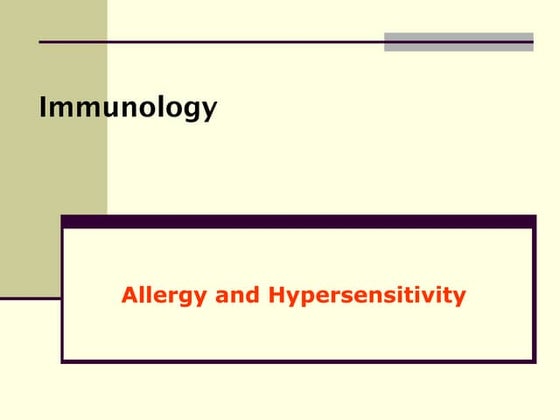 Hypersensitity, And Types of Hypersensitivity I, II, III, IV | PPT